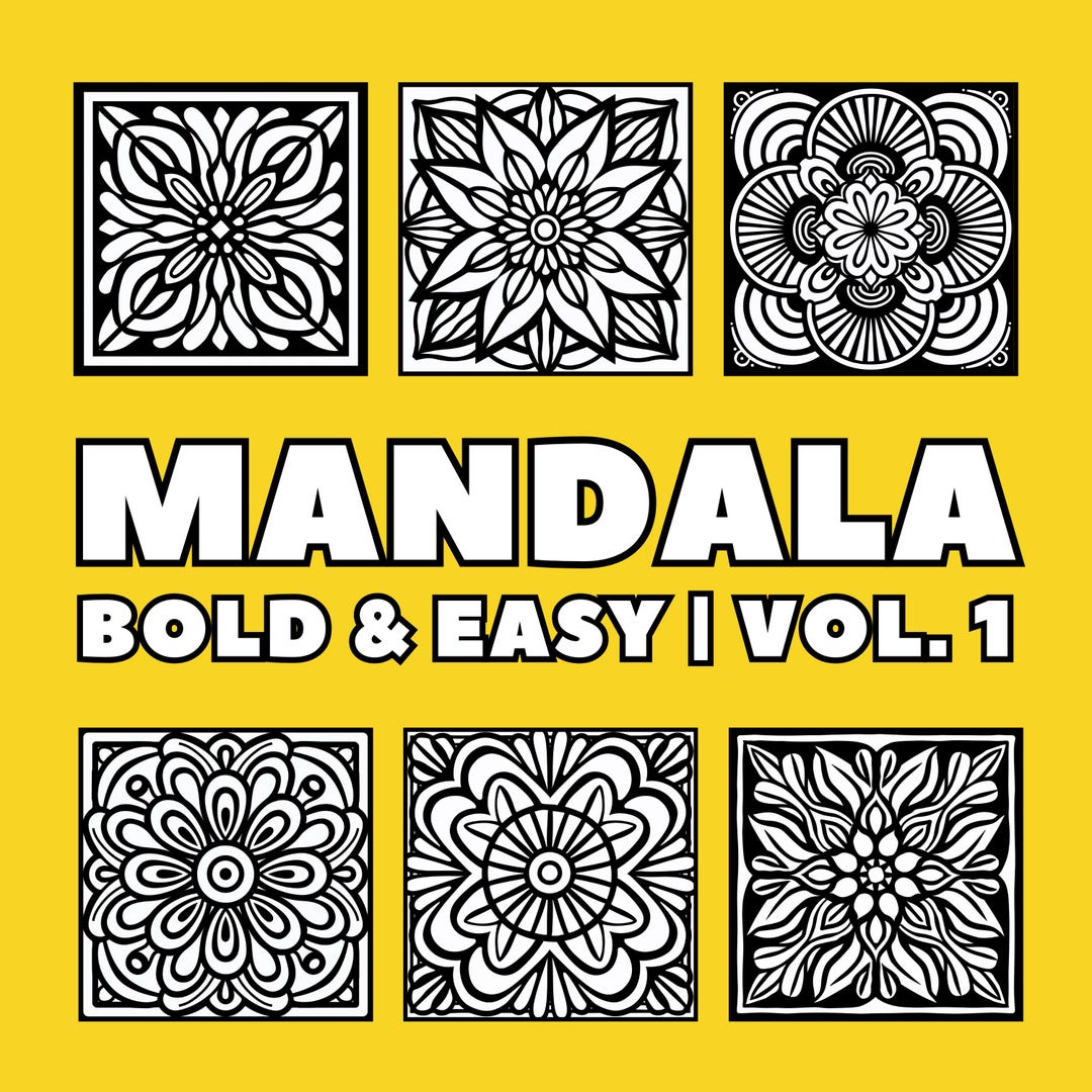 50 Printable Mandala Bold and Easy Coloring Pages Mandala Designs for ...
