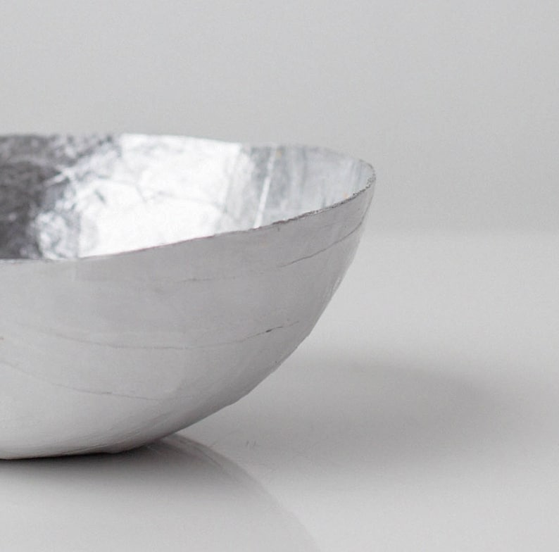 Small Silver Paper Bowl - Etsy