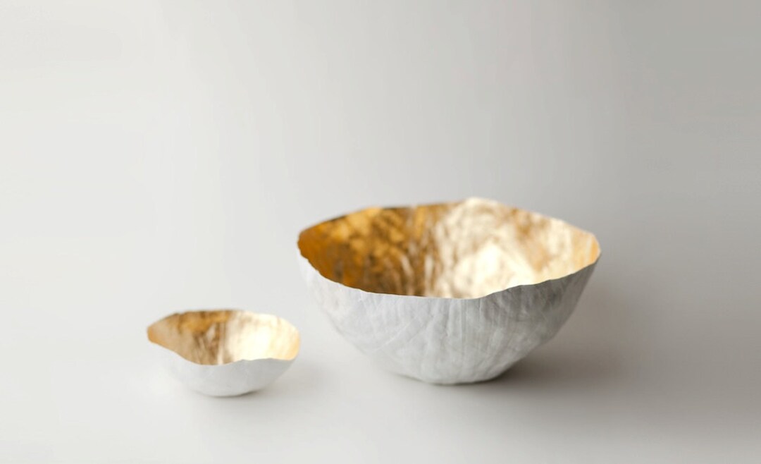 Large Gold Paper Bowl - Etsy