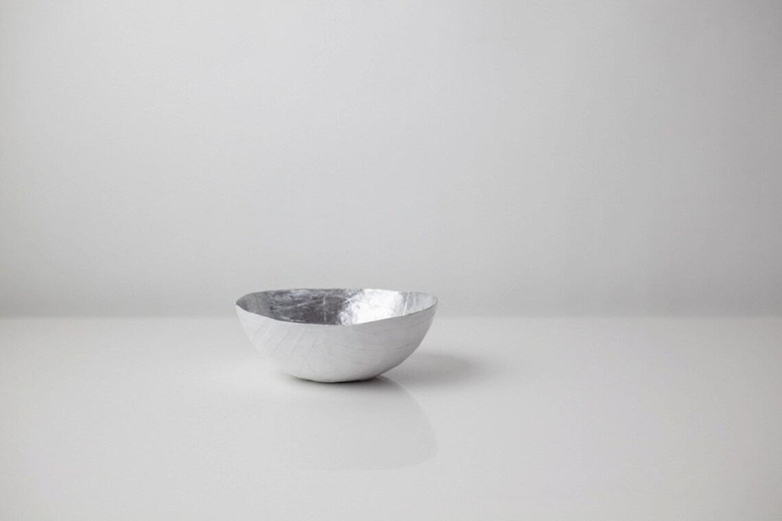 Small Silver Paper Bowl - Etsy