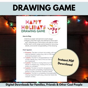 Happy Holidays Drawing Game for Kids and Adults, Christmas Game, Family ...