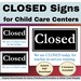 CLOSED Sign for Child Care Centers and Small Businesses, Printable Sign ...