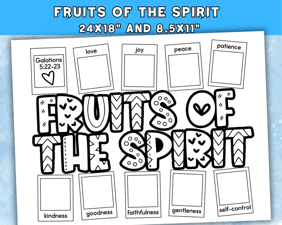 Fruits of the Spirit Poster Activity and Coloring Page Based on ...