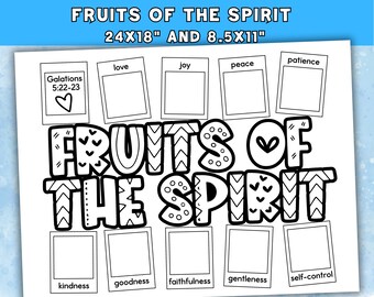 Fruits of the Spirit Coloring Page | Galatians 5:22-23 Bible Activity ...