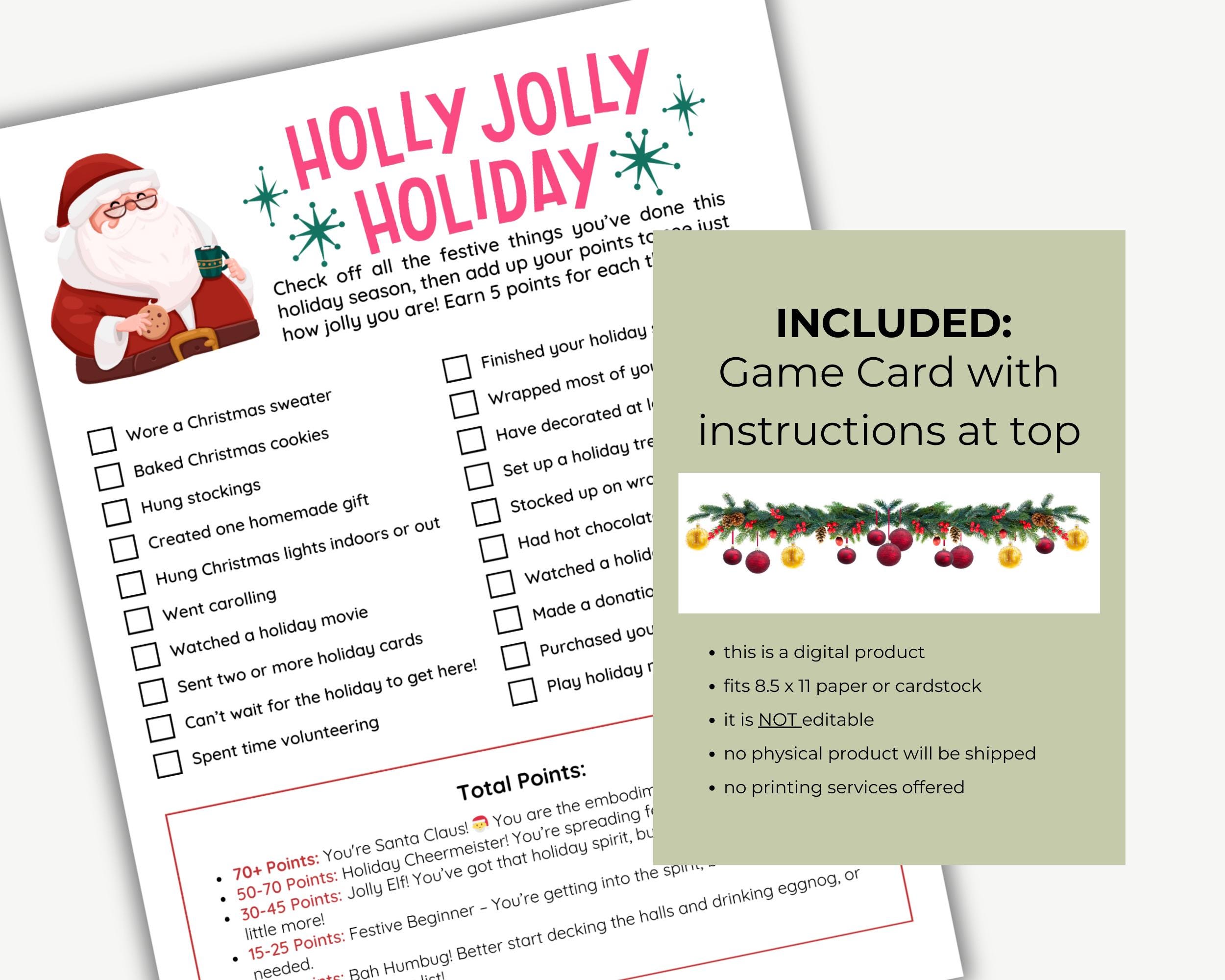 How Jolly Are You Game for Adults, Family Game Night, Printable ...