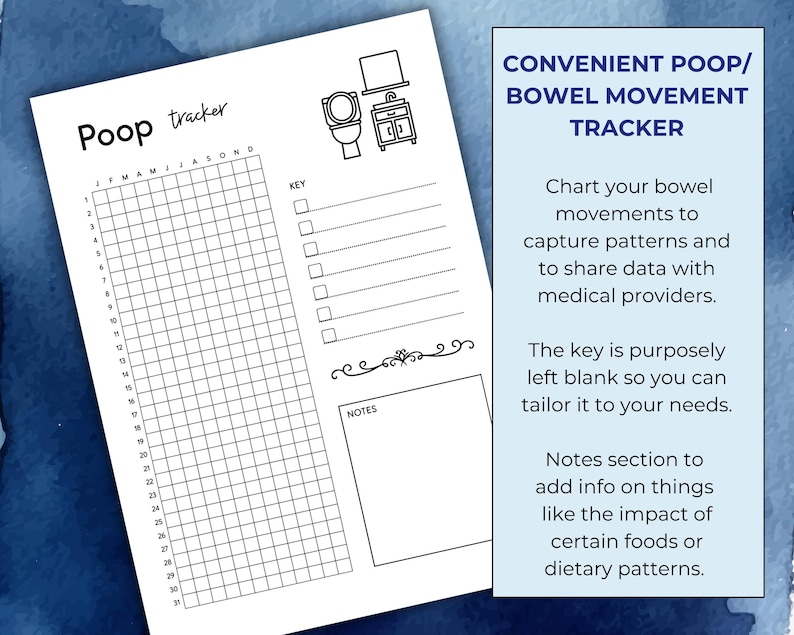 Poop Tracker, Bowel Movement Tracker, IBS, Daily Routine Chart, Symptom ...