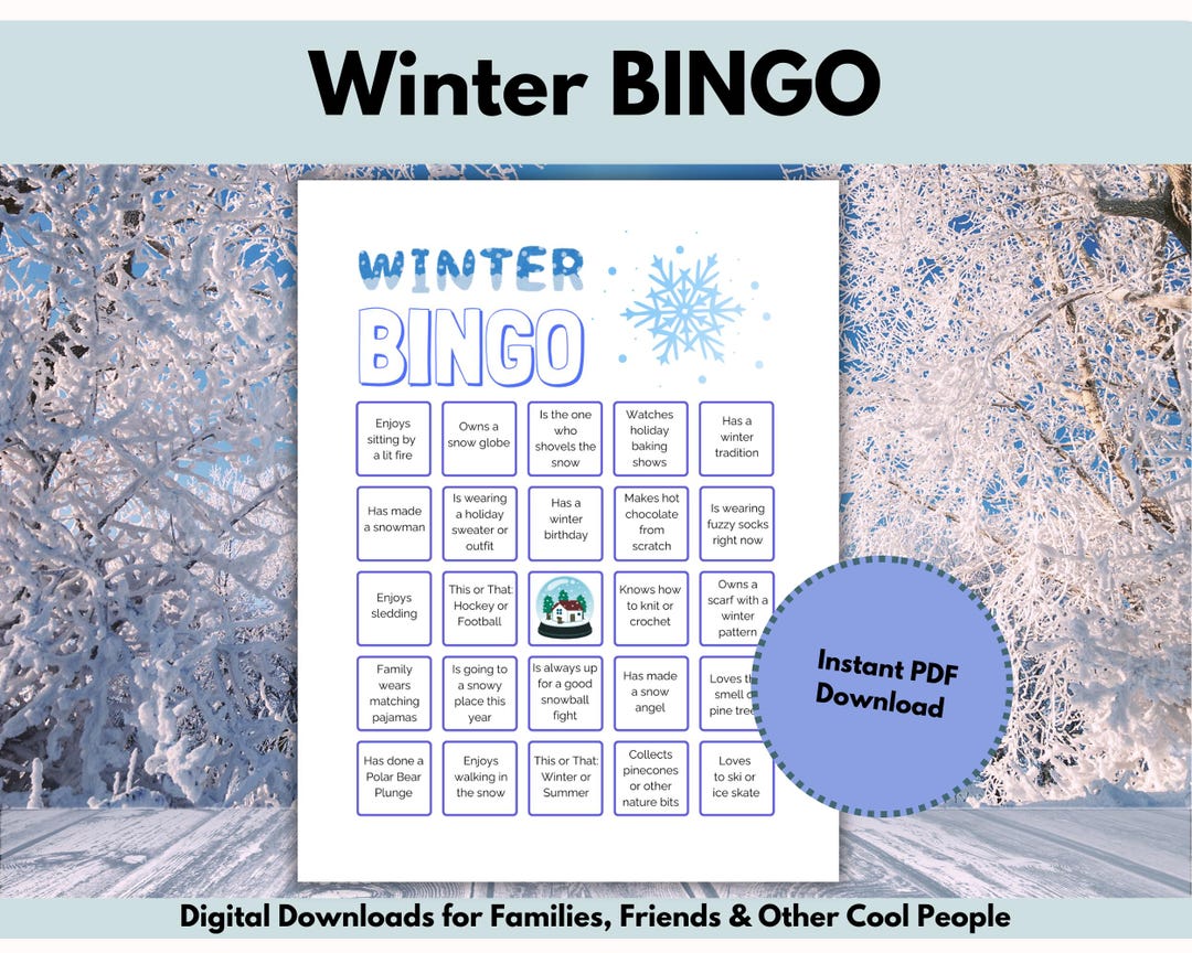 Winter Bingo, Get to Know You Bingo, Icebreaker Game, Get to Know Me ...