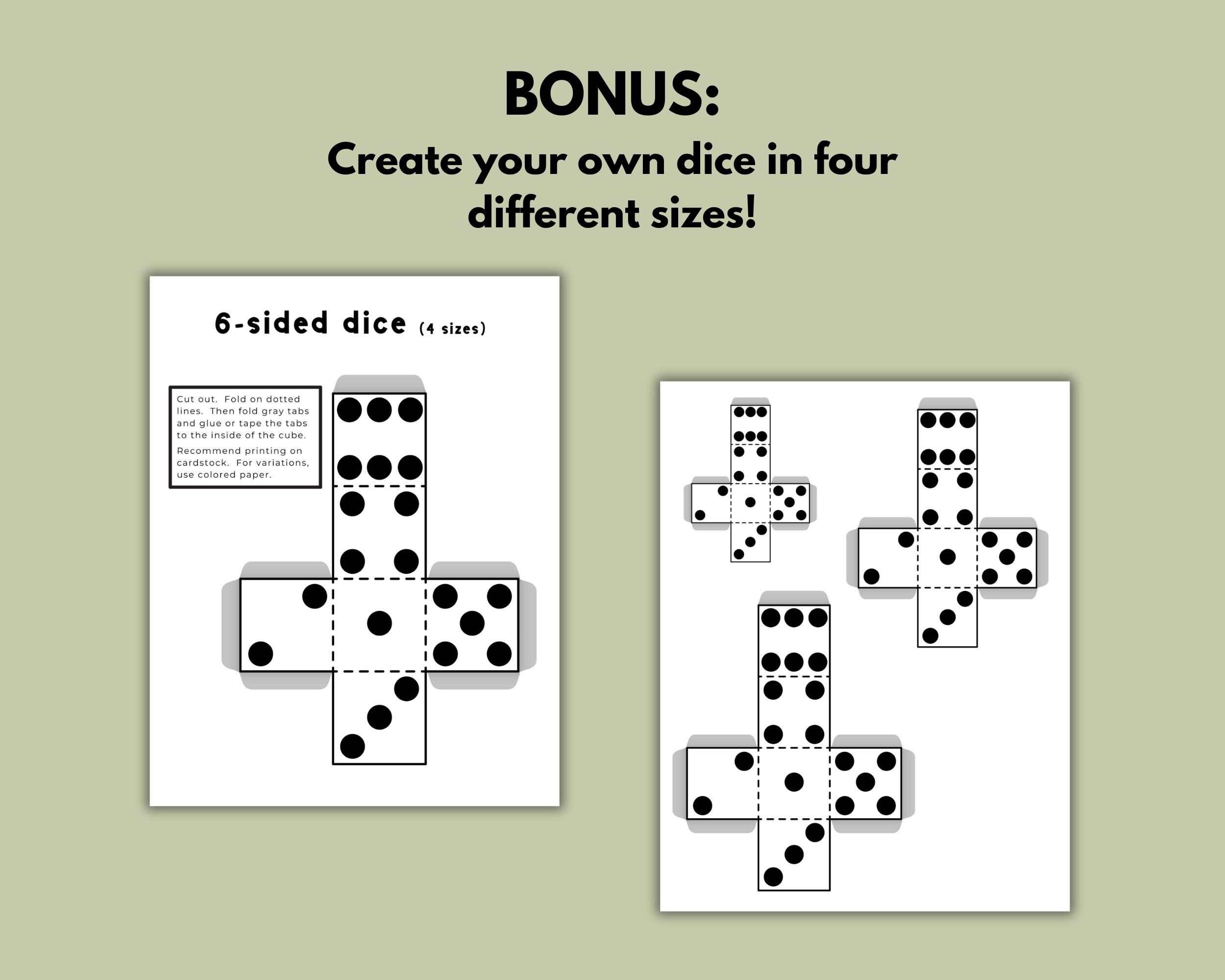 Candy Dice Game, Roll the Dice Game Printable, Games for Kids, Family ...