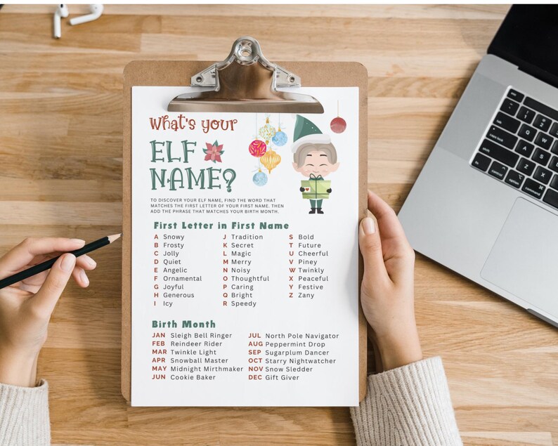 What's Your Elf Name? Printable Elf Name Generator With Bonus Name Tags ...