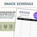 Team Snack Sign up Sheet, Sports Team Snack Sign Up, Food List, Allergy ...