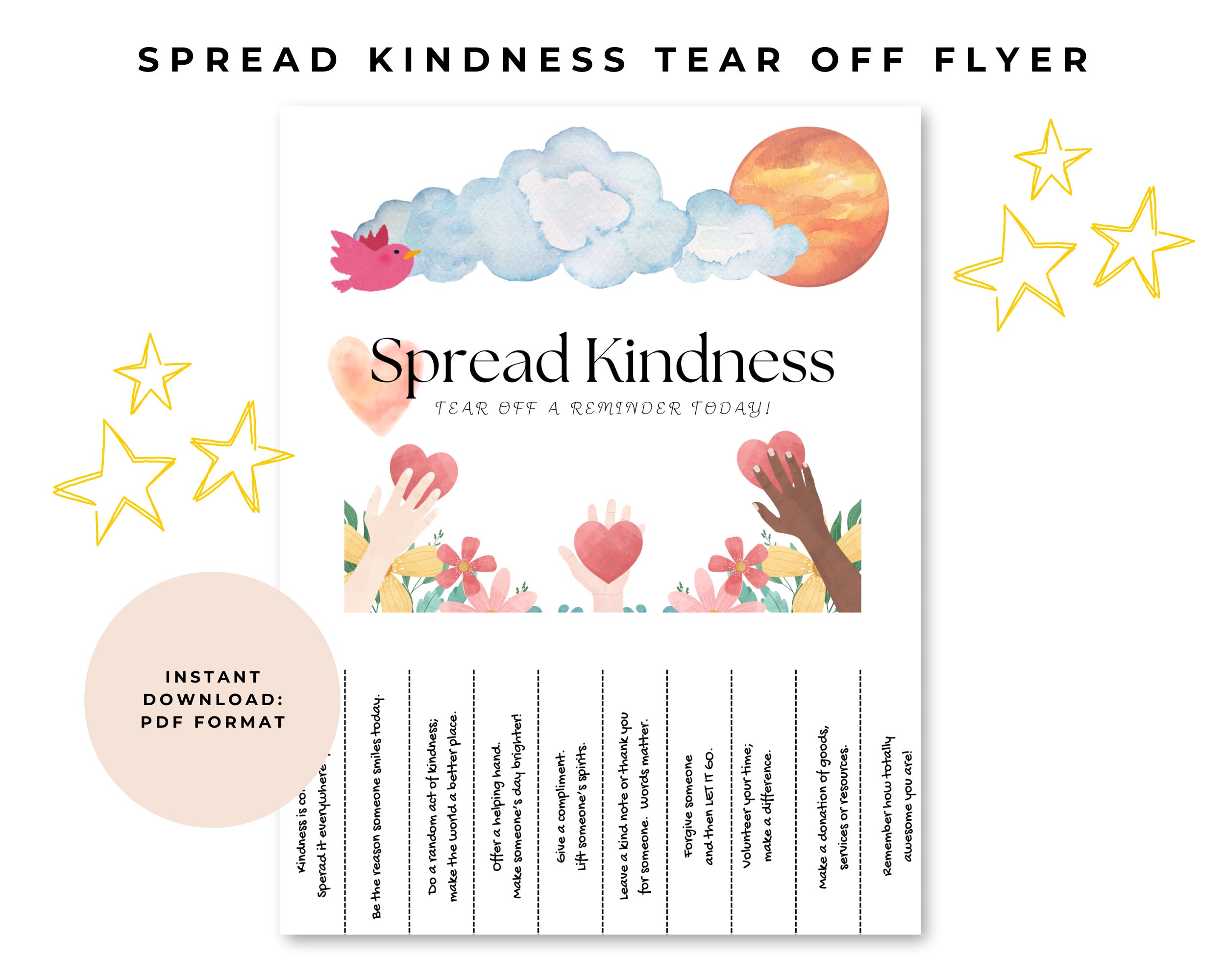 Random Acts of Kindness, Tear off Flyer, Good Deed, Tear off Flyer ...