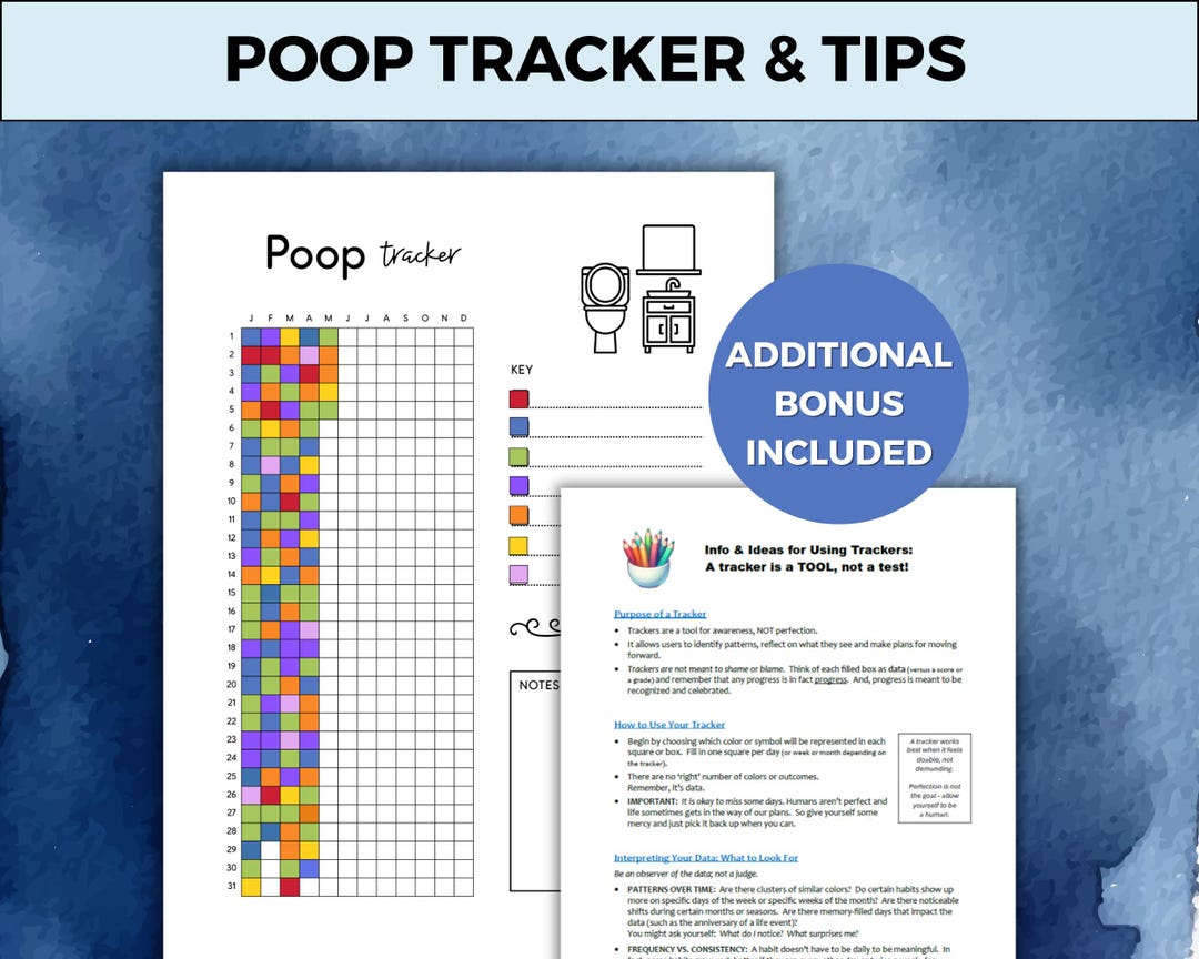 Poop Tracker, Bowel Movement Tracker, IBS, Daily Routine Chart, Symptom ...