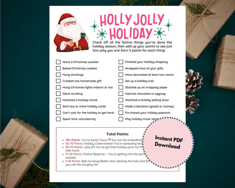 How Jolly Are You Game for Adults, Family Game Night, Printable ...