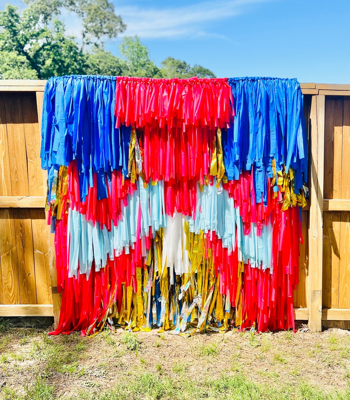 Step Right Up- Carnival/ Circus Fringe Backdrop- Red, Blue and Gold - Etsy