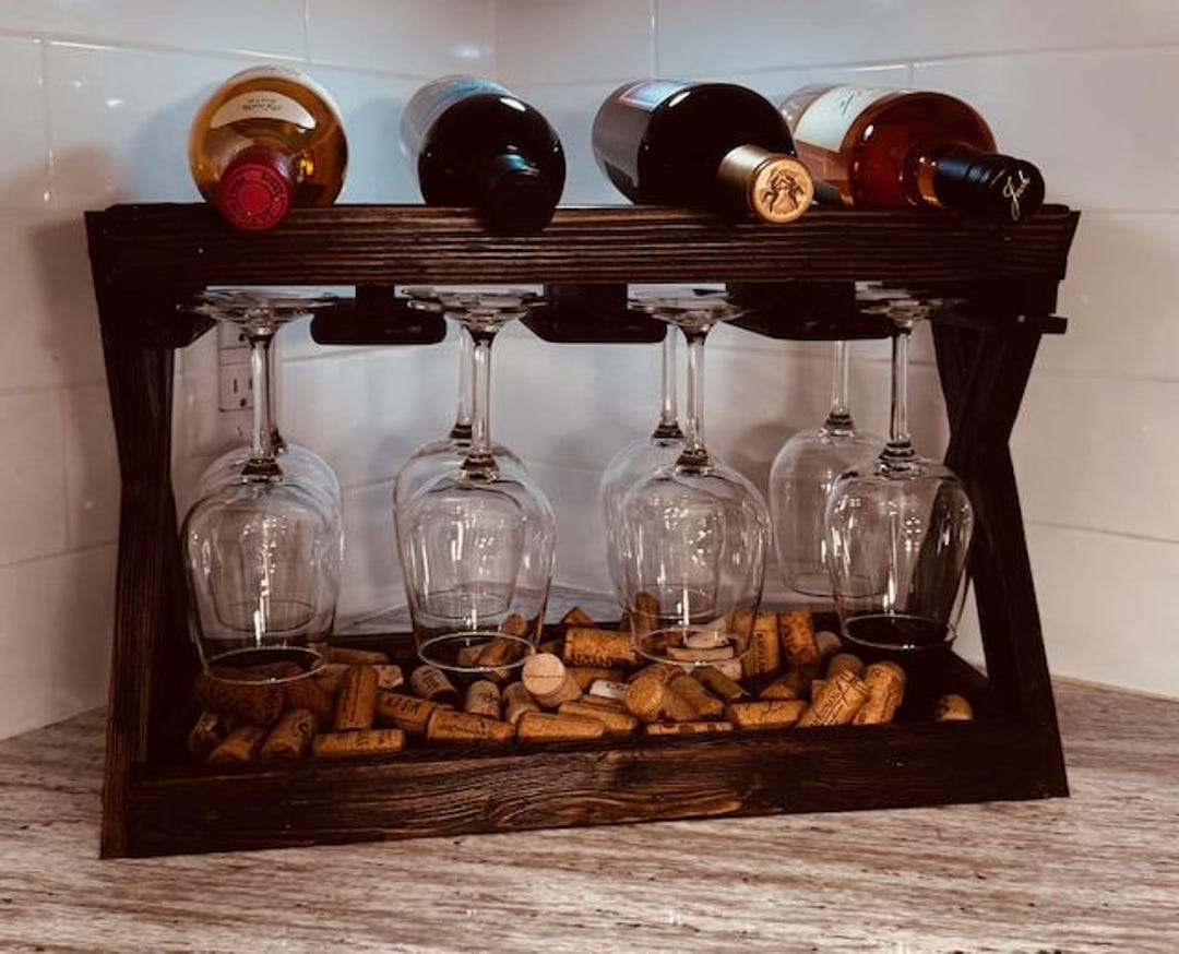 Handmade Rustic Reclaimed Wood Counter Top Wine Rack. - Etsy