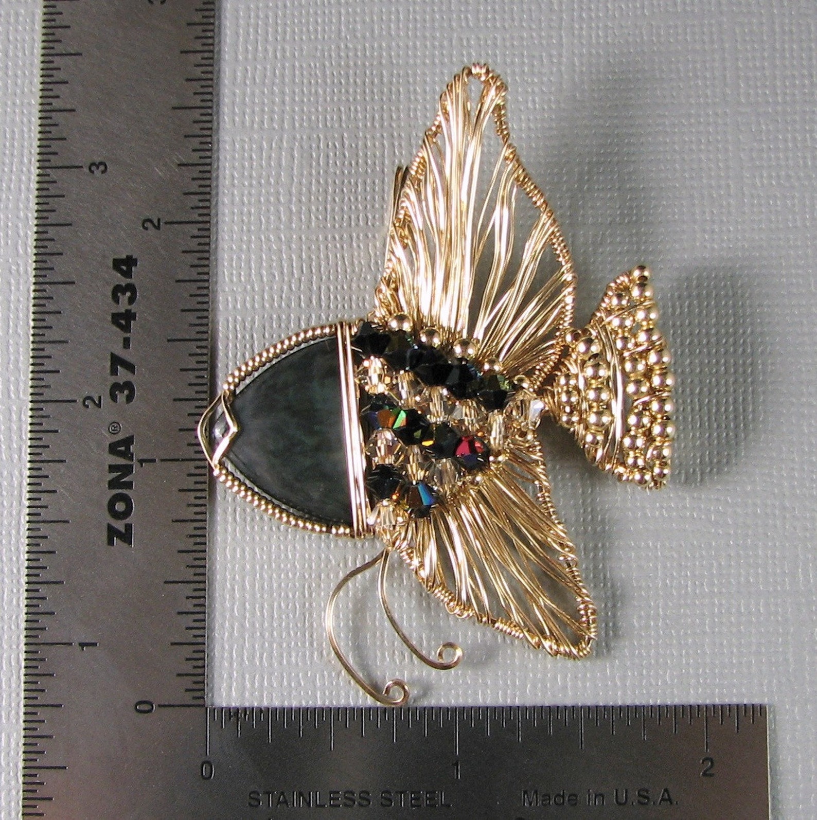 14k Gold Filled Wire Wrapped Art Pendant Slide Angelfish - Etsy 日本