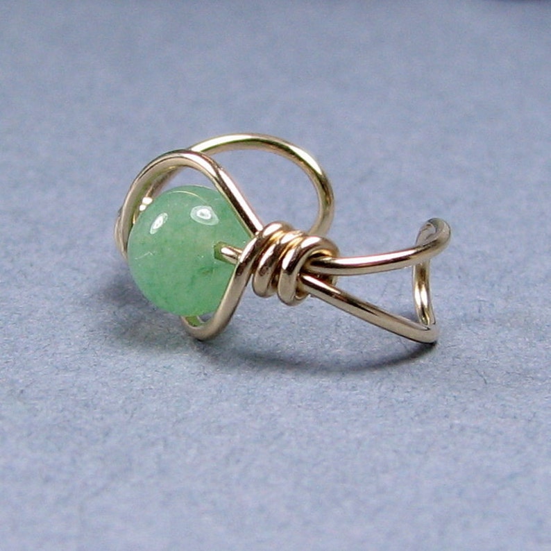 Green Aventurine Ear Cuff 14k GF Gemstone Cartilage Jacket - Etsy