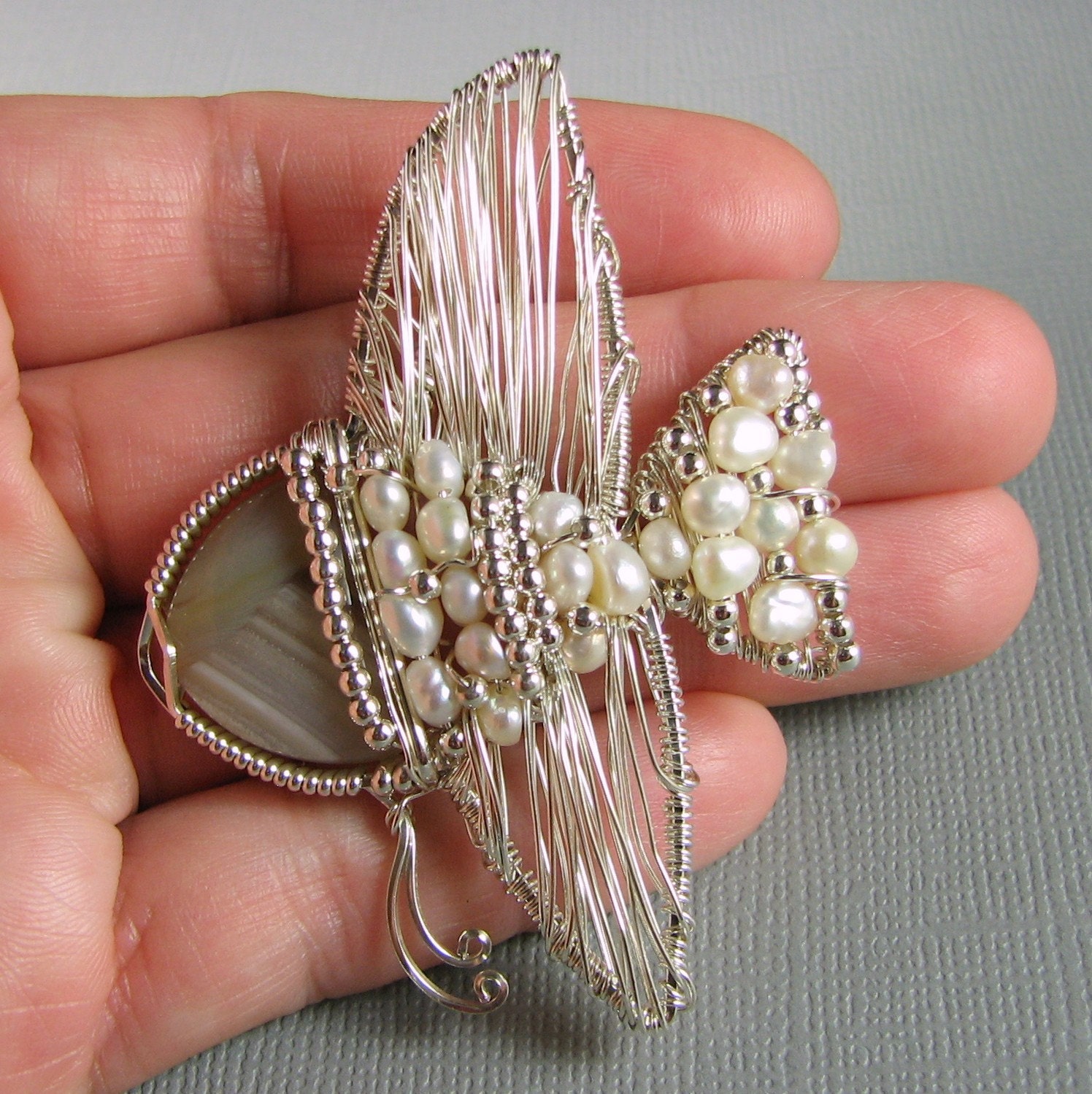 Angelfish Pendant One of a Kind Wire Art | Etsy