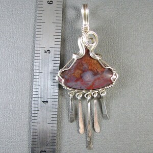 Cathedral Moss Agate Sterling Silver Wire Art Pendant Wire Wrapped - Etsy
