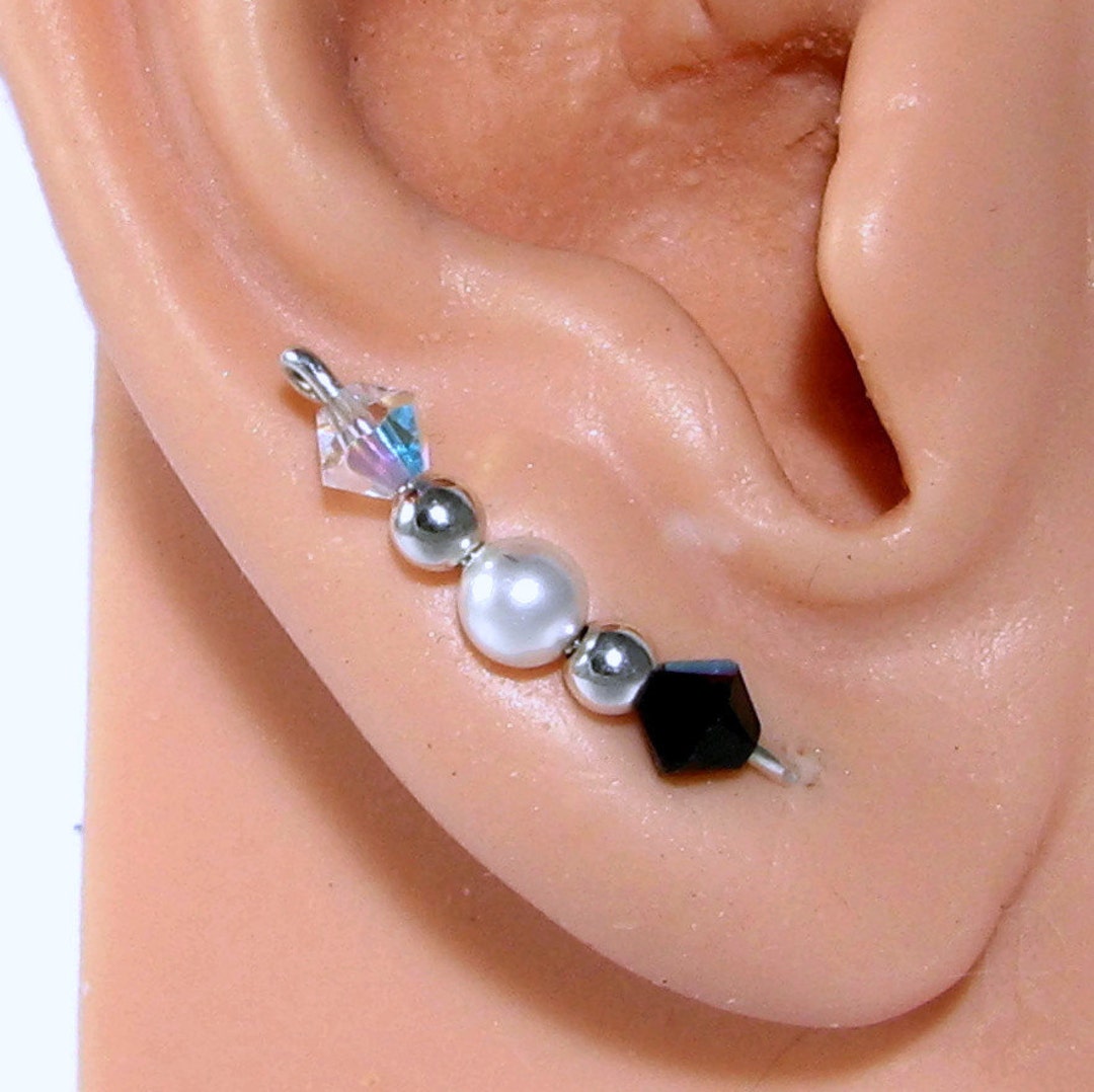 Ear Climbers Sterling Silver or 14k GF Bar Earrings Ear Sweeps Gift ...