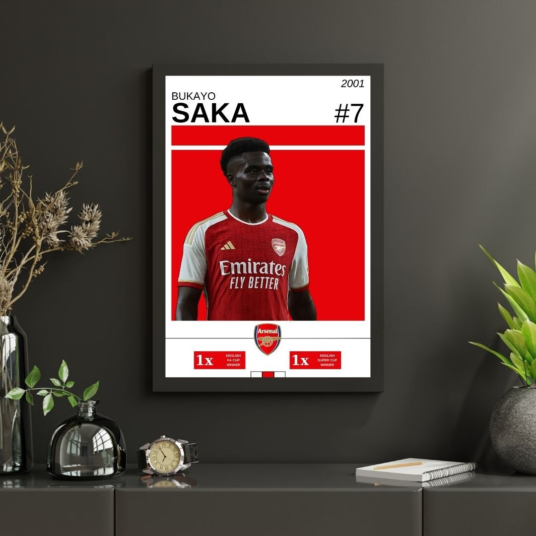 Bukayo Saka Poster, Bukayo Saka Prints, Arsenal Fan, Arsenal Fan Gifts ...
