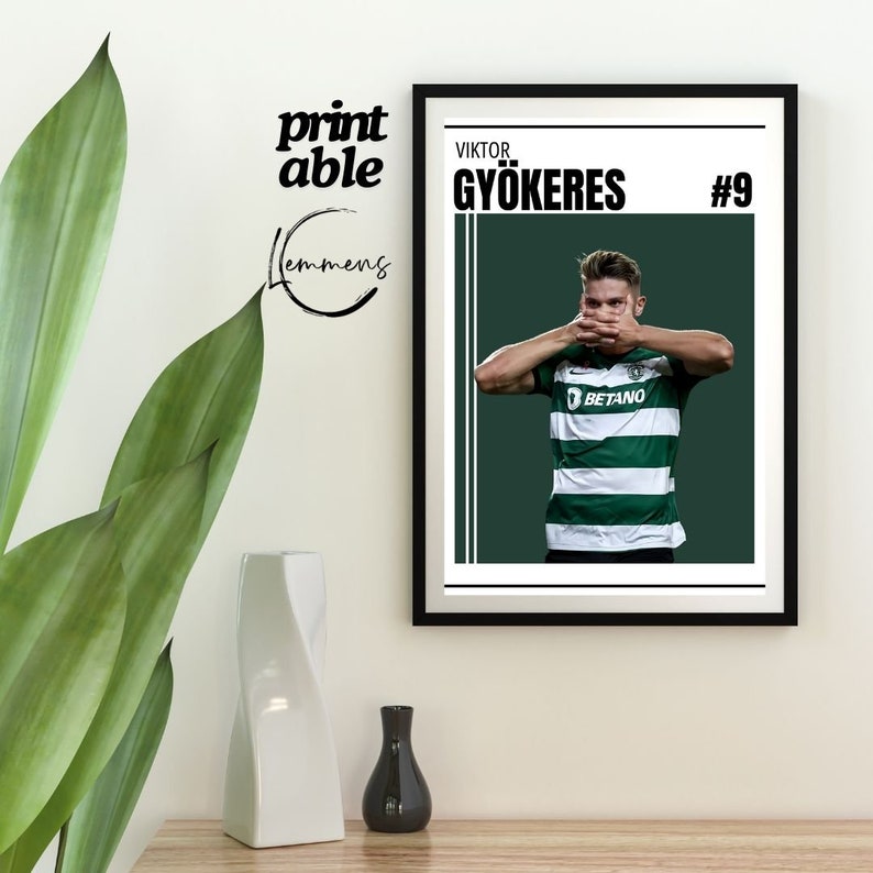 Viktor Gyökeres Poster, Viktor Gyökeres Prints, Gyökeres Poster, Soccer ...