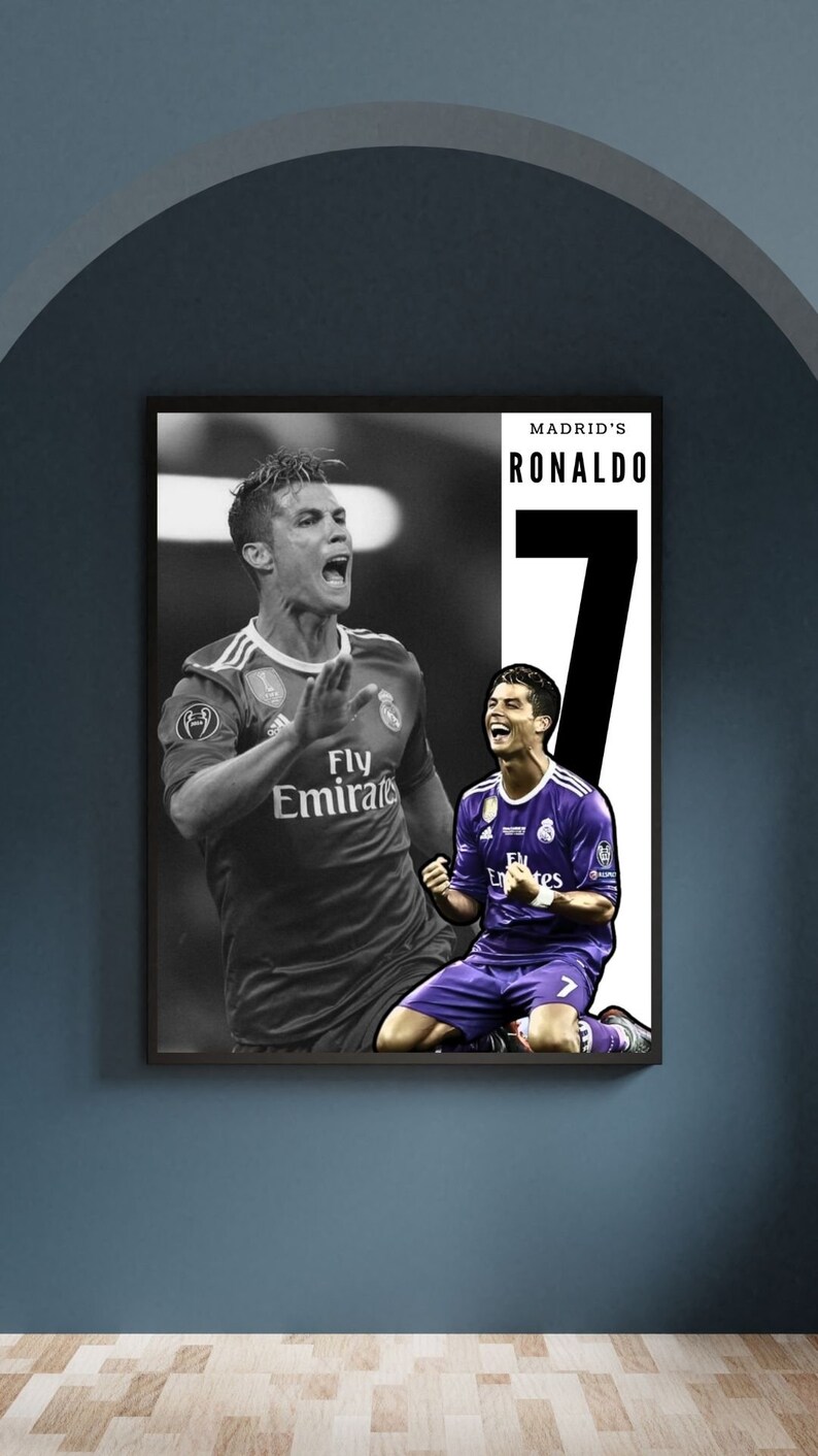 Cristiano Ronaldo Poster, Cristiano Ronaldo Prints, Ronaldo Fan Gifts, Wall Art Printable ...
