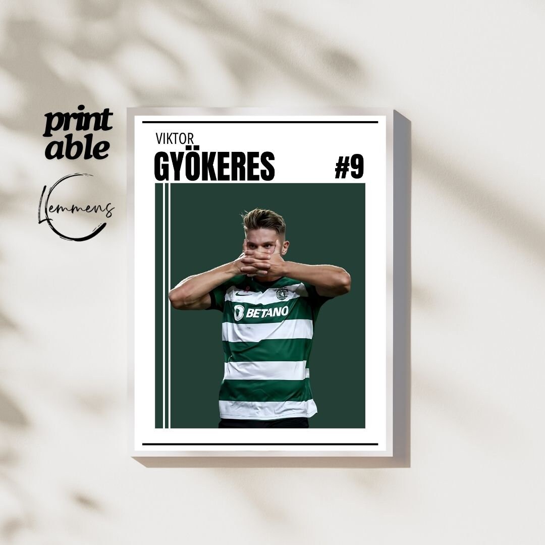 Viktor Gyökeres Poster, Viktor Gyökeres Prints, Gyökeres Poster, Soccer ...