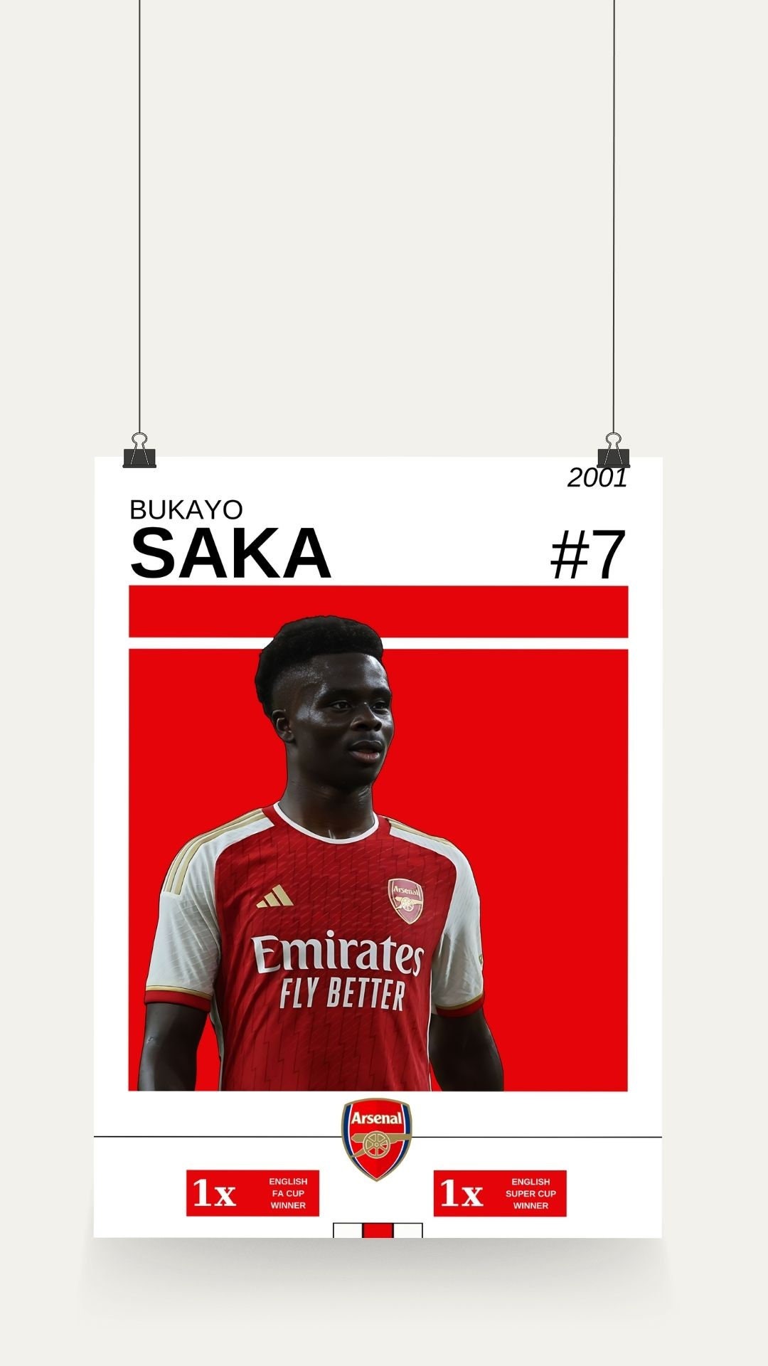 Bukayo Saka Poster, Bukayo Saka Prints, Arsenal Fan, Arsenal Fan Gifts ...