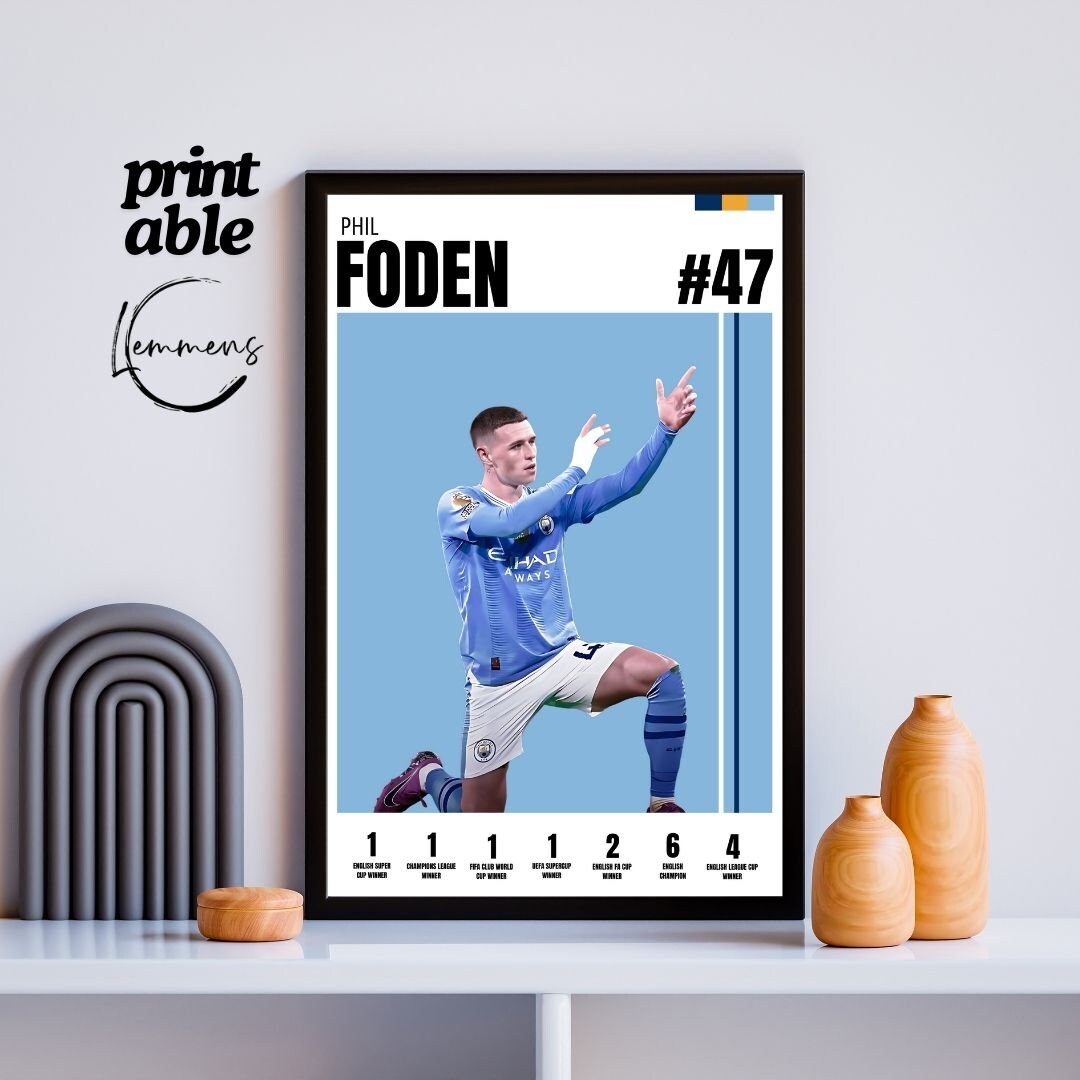 Phil Foden Poster, Phil Foden Prints, Manchester City Fan, Digital ...