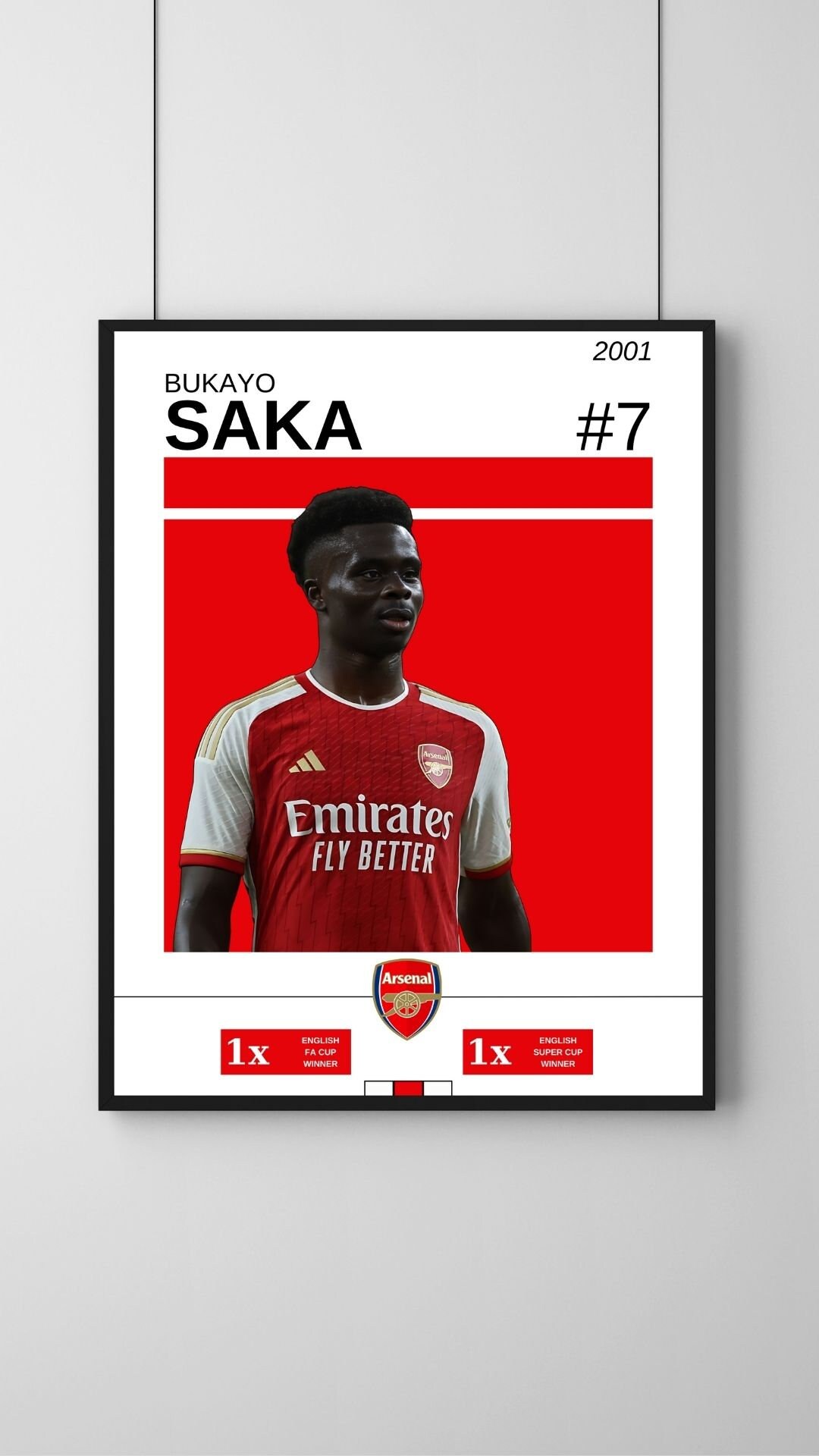 Bukayo Saka Poster, Bukayo Saka Prints, Arsenal Fan, Arsenal Fan Gifts ...