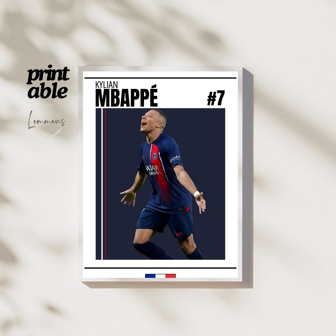 Kylian Mbappé Poster, Kylian Mbappé Prints, Mbappé Poster, Mbappe Fan ...