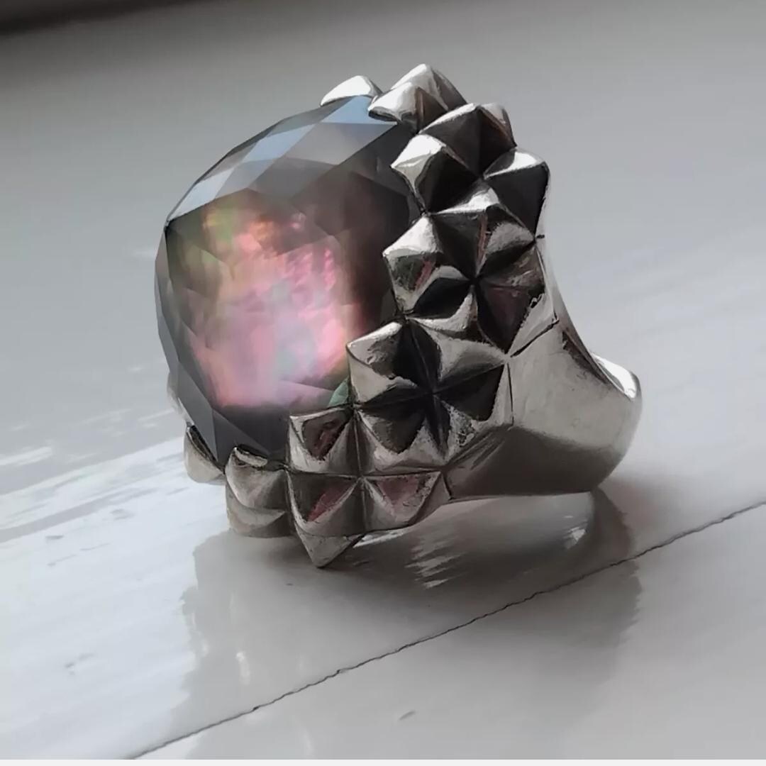 Stephen Webster Stunning Sterling Silver Superstud Ring Qaurtz & Mother ...