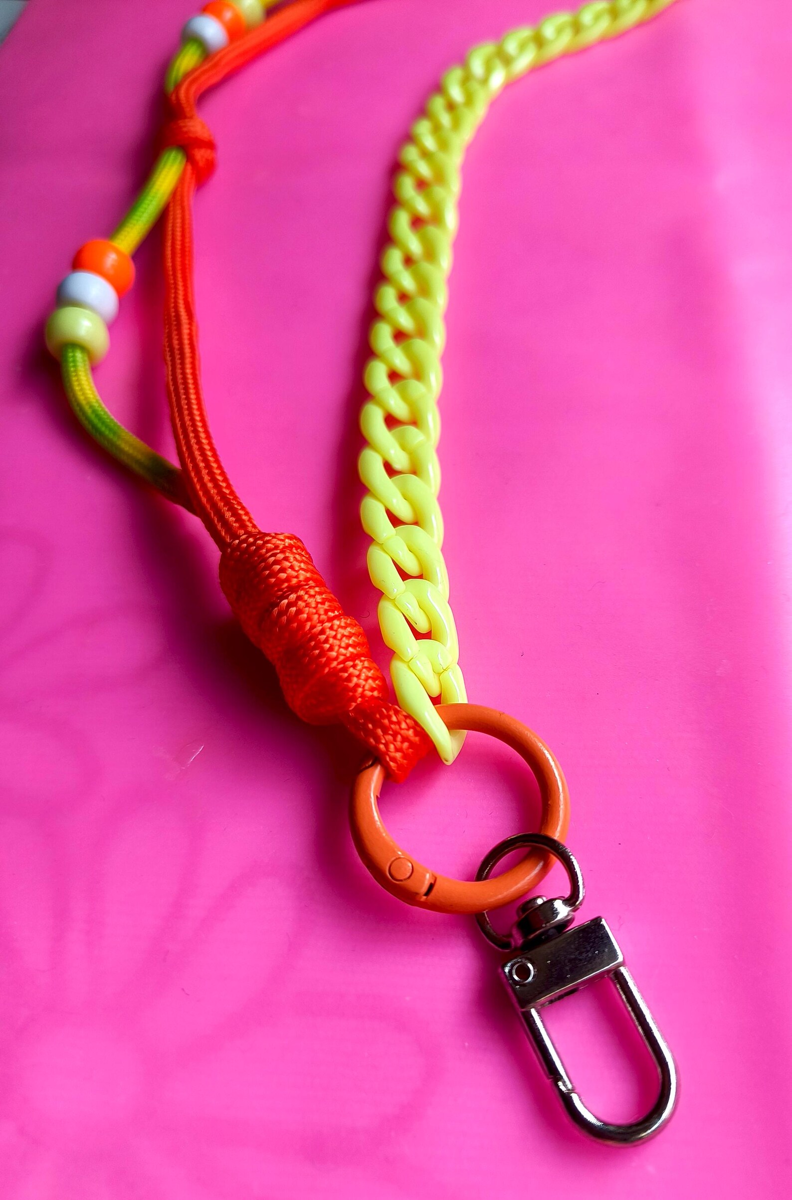 Bright Yellow and Orange Paracord Bag Charm With Cute Charms and ...