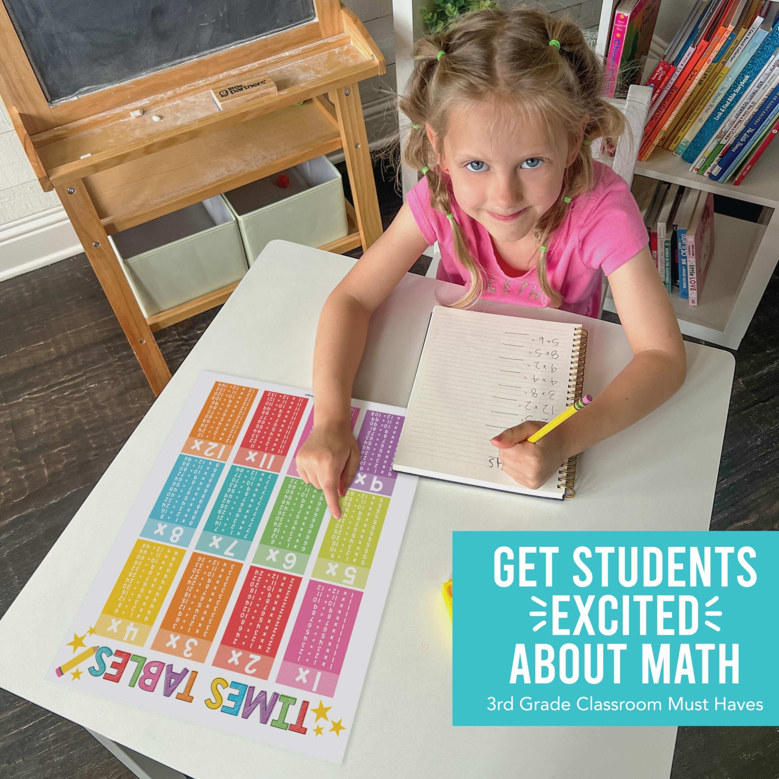 9 Colorful Multiplication Chart Poster for Wall Multiplication Poster ...