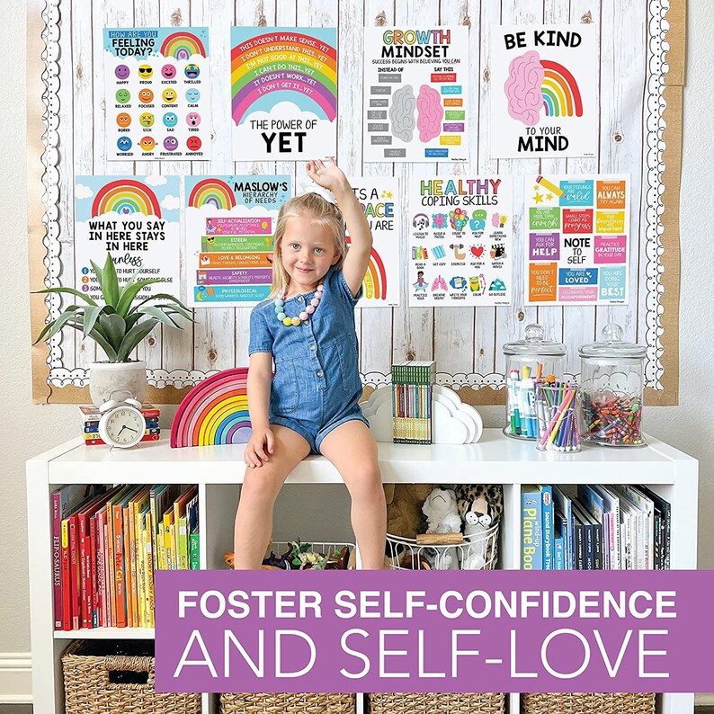 9 Colorful Mental Health Posters for Classroom Elementary School ...
