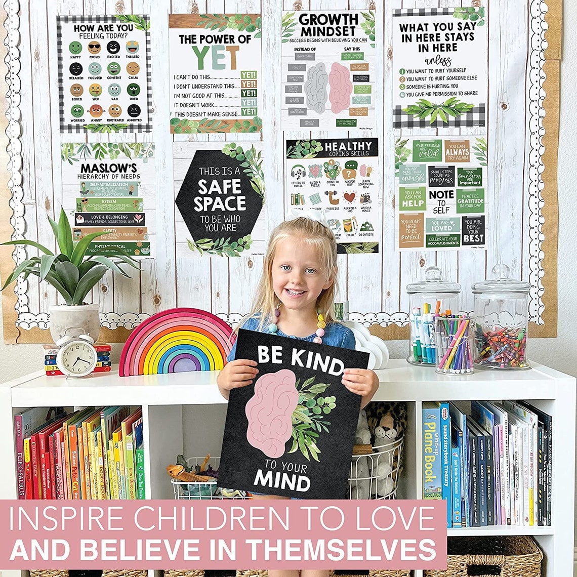 9 Farmhouse Mental Health Posters for Classroom Elementary School ...