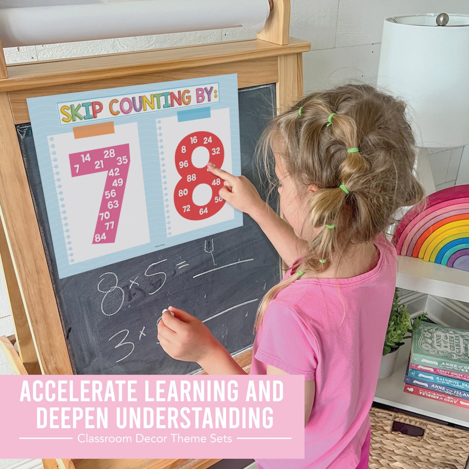 9 Colorful Multiplication Chart Poster for Wall Multiplication Poster ...