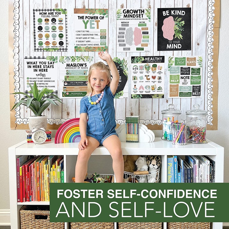 9 Farmhouse Mental Health Posters for Classroom Elementary School ...