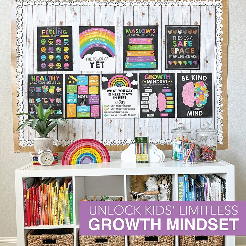 9 Colorful Mental Health Posters for Classroom Elementary School ...