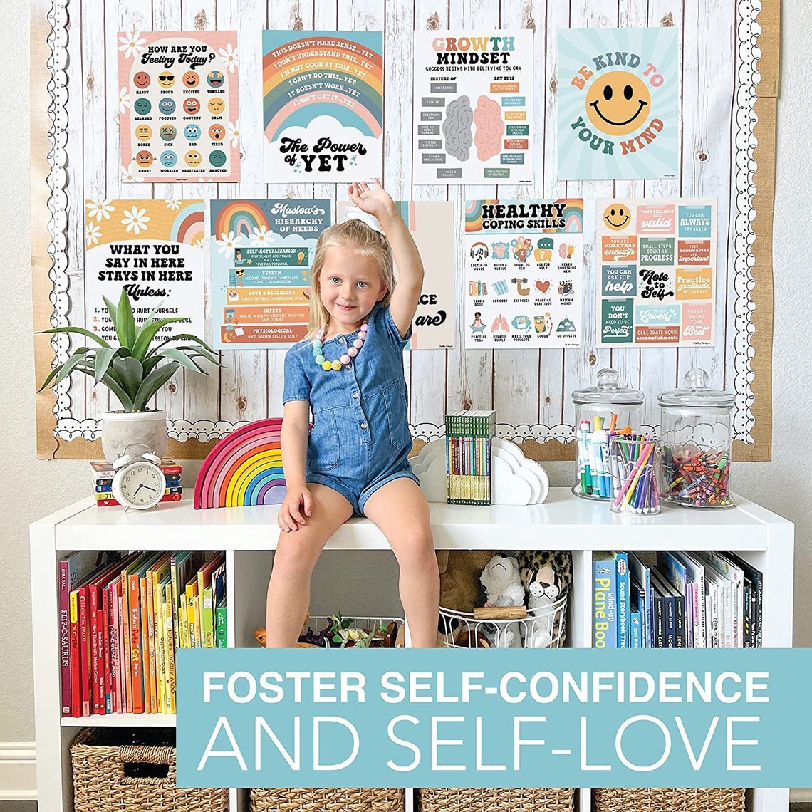 9 Retro Mental Health Posters for Classroom Elementary School Counselor ...