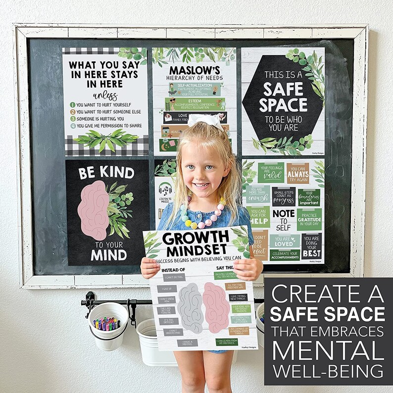 9 Farmhouse Mental Health Posters for Classroom Elementary School ...