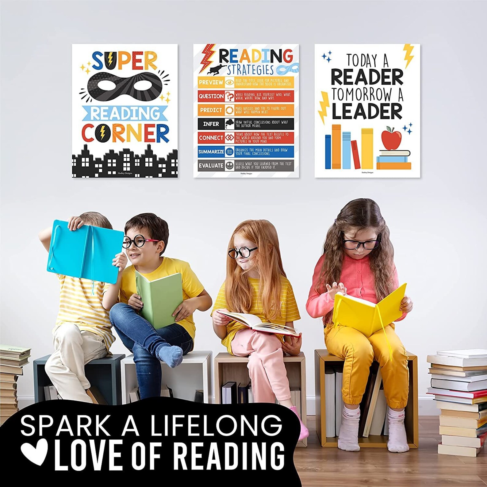 6 Superhero Reading Posters for Classroom Library Decorations for ...