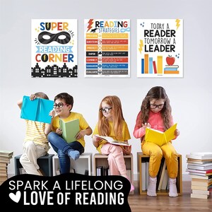 6 Superhero Reading Posters for Classroom Library Decorations for ...