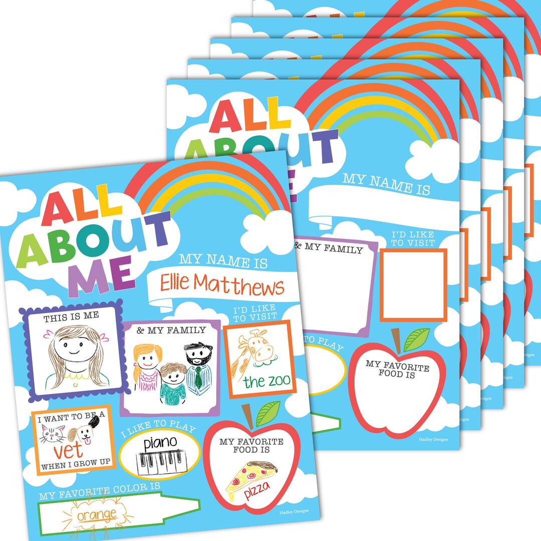 20 Colorful Read All About Me Posters for Elementary School Posters All ...