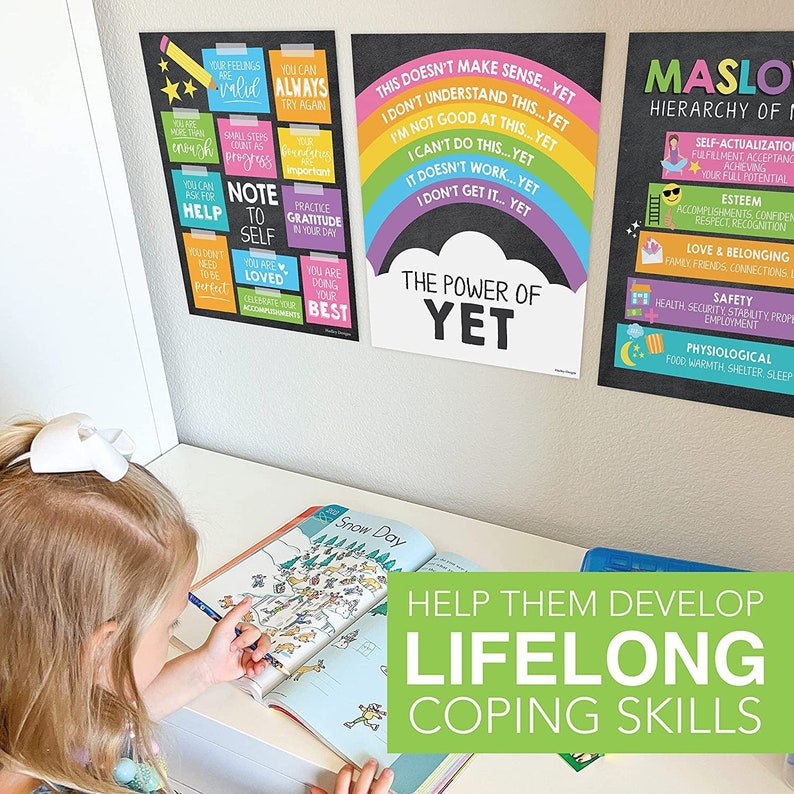 9 Colorful Mental Health Posters for Classroom Elementary School ...