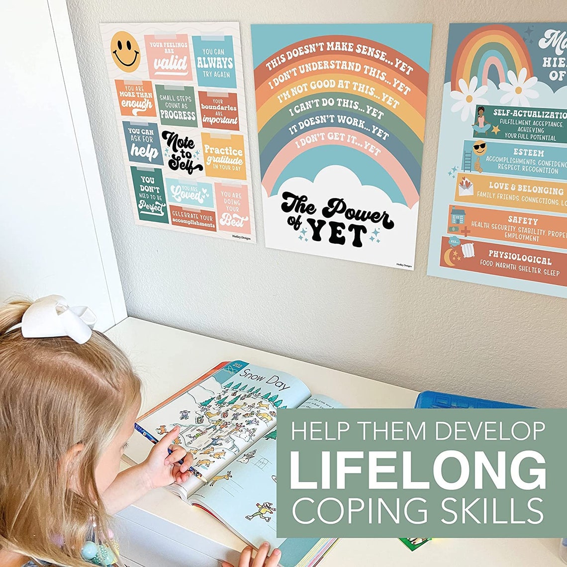 9 Retro Mental Health Posters for Classroom Elementary School Counselor ...