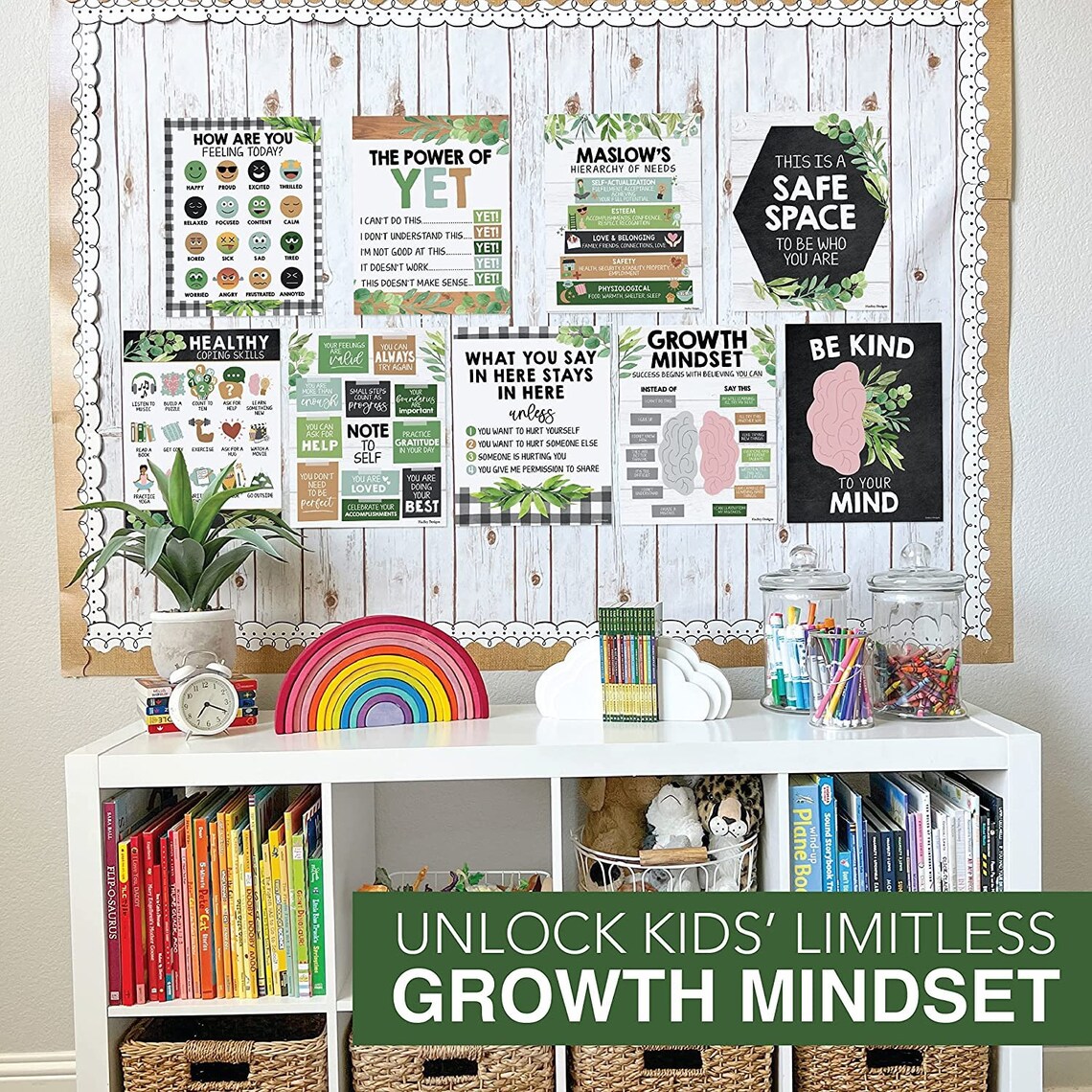 9 Farmhouse Mental Health Posters for Classroom Elementary School ...