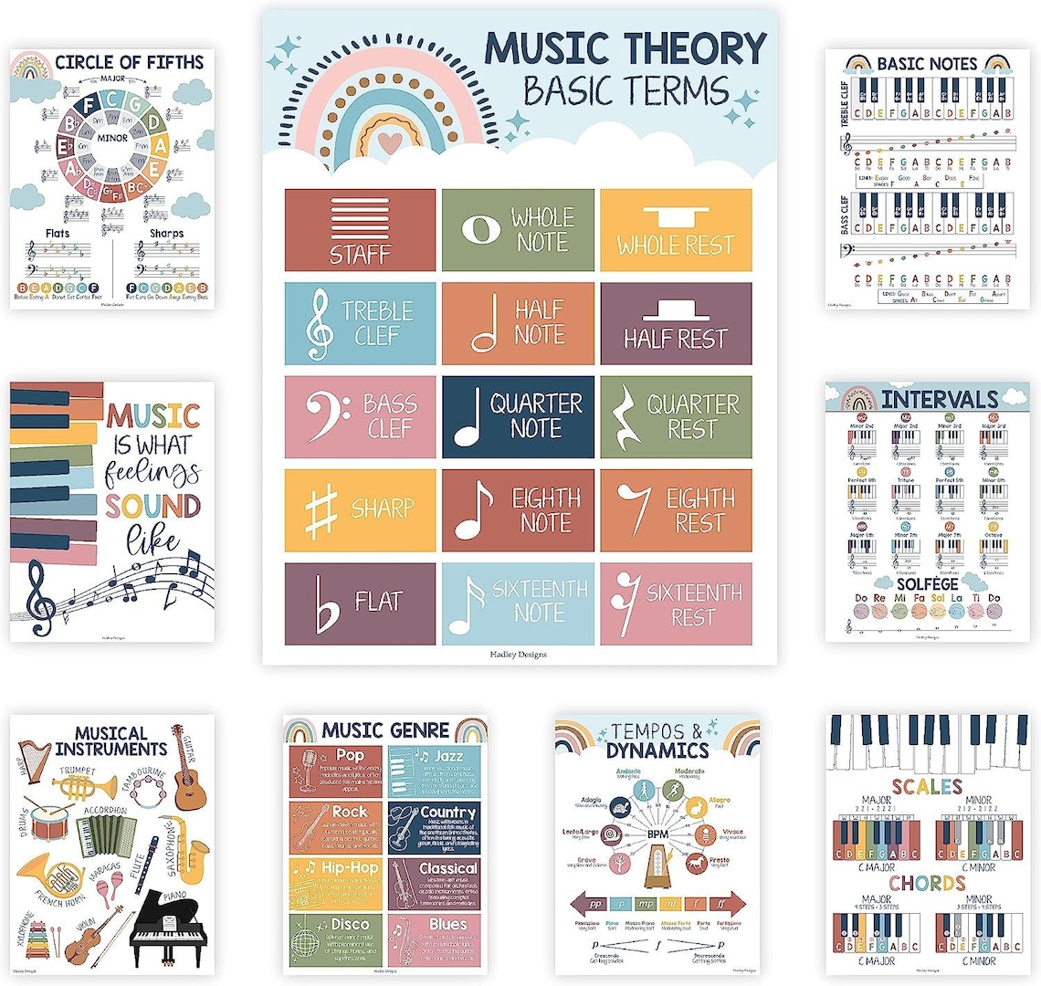 9 Boho Music Classroom Posters Choir Posters, Solfege Poster, Music ...