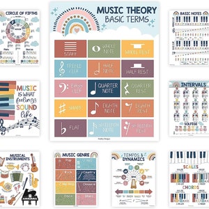 9 Boho Music Classroom Posters Choir Posters, Solfege Poster, Music ...